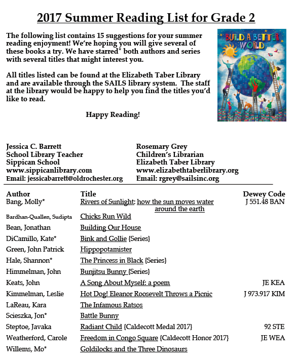 Grade 2 Reading List – Sippican Library Online